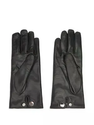 MOORER Leather Gloves With Decorative Stitching - Black
