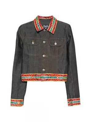 Dolce & Gabbana 2000s Embroidered Denim Jacket - Blue