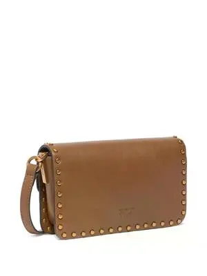 Pinko Love Birds Stud-embellished Shoulder Bag - Brown