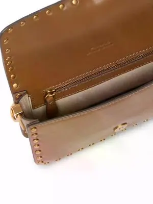 Pinko Love Birds Studded Shoulder Bag - Brown