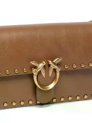 Pinko Love Birds Studded Shoulder Bag