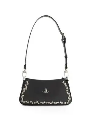 VIVIENNE WESTWOOD Tasha Studded Leather Shoulder Bag - Black