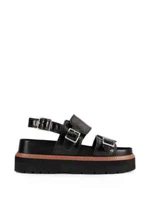 Clarks Croc-effect Platform Sandals