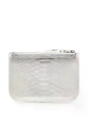 Comme Des Garçons Snakeskin-effect Zipped Wallet - White