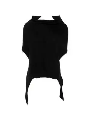 Rick Owens Off-shoulder Asymmetric-hem Sweater - Black