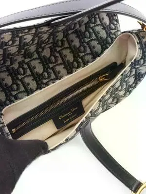 Dior 2010s Saddle Oblique Jacquard Tote Bag - Black