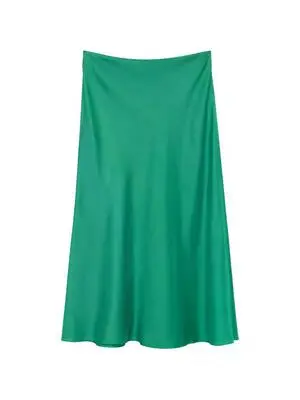 Alberta Ferretti Satin Flared Midi Skirt