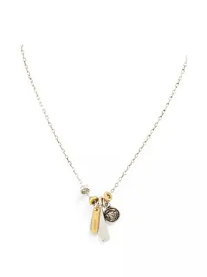 Versace Logo Tag Charm Necklace