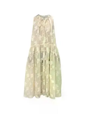 ÉPINGLER Floral-pattern Halter Midi Dress - Neutrals