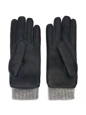 MOORER Ribbed-knit Panelled Gloves