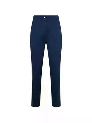MOORER Side-stripe Tailored Trousers - Blue