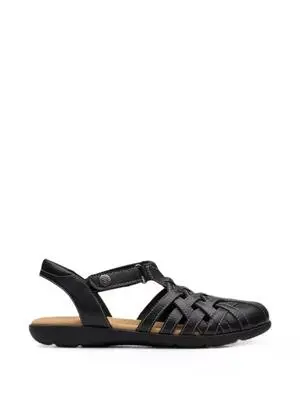 Clarks Elizabelle Mia Woven Leather Sandals - Black