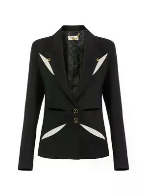 Elisabetta Franchi Single-breasted Blazer With Cut-out Detailing - Neutrals