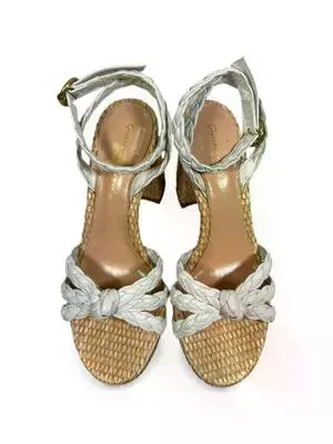 GIANVITO ROSSI Braided Raffia-detail Sandals