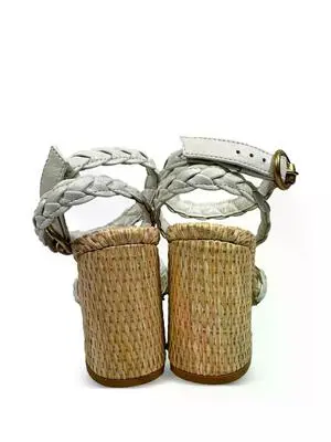 GIANVITO ROSSI Braided Raffia Detail Sandals