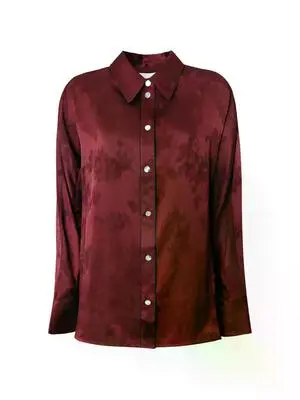GANNI Jacquard Long-sleeve Shirt - Red