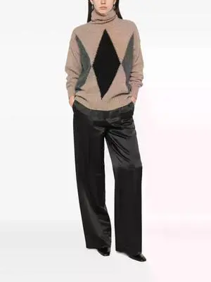 JUCCA Argyle Roll-neck Sweater