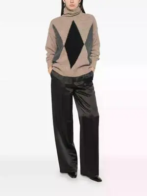 JUCCA Argyle Roll-neck Sweater