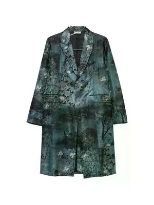 PIERRE-LOUIS MASCIA Floral-print Coat - Blue