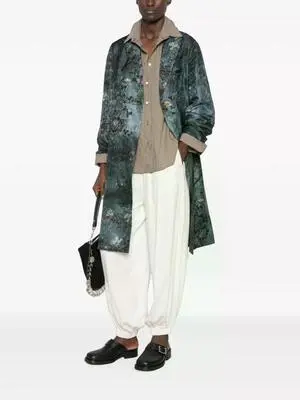PIERRE-LOUIS MASCIA Floral Print Single-breasted Coat