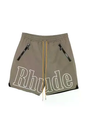 Rhude Logo-print Drawstring Shorts - Green