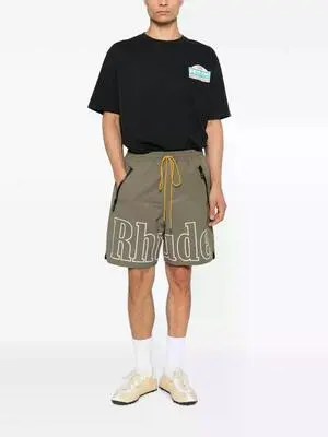 Rhude Logo-print Drawstring Shorts - Green
