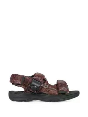 Clarks Snake-effect Padded Sandals - Brown