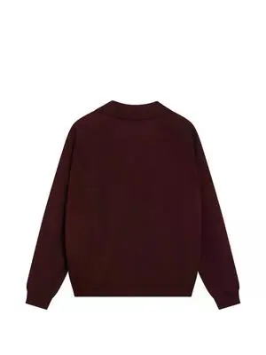Miu Miu Logo-embroidered V-neck Sweater - Red