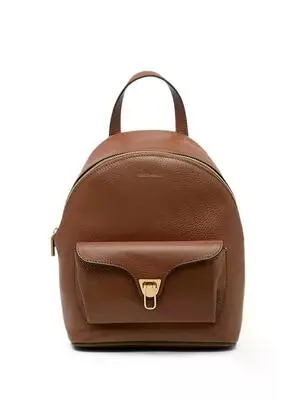 COCCINELLE Beat Generation Logo-print Pebbled-leather Backpack