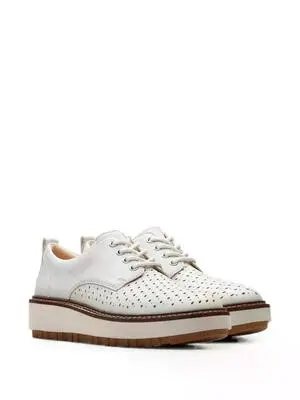 Clarks Orianna Move Perforated-leather Derby Shoes - Neutrals