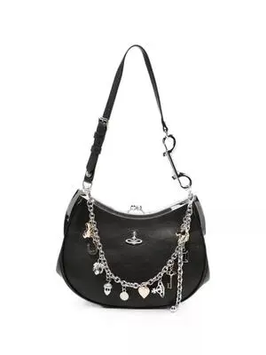 VIVIENNE WESTWOOD Charm-embellished Leather Shoulder Bag - Black