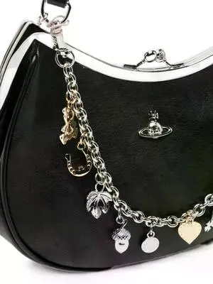VIVIENNE WESTWOOD Charm-embellished Leather Shoulder Bag