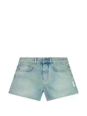 Off-White College Patch Denim Shorts - Blue