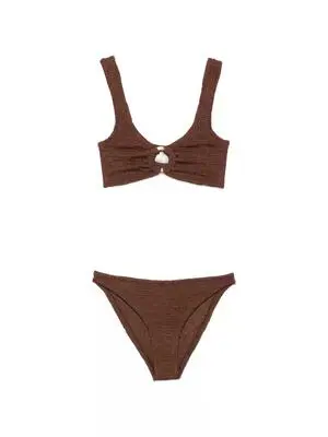 Hunza G Julia Metallic Crinkle Bikini - Brown