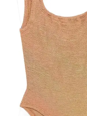 Hunza G Square-neck Crinkle-effect Swimsuit