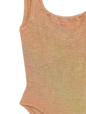 Hunza G Square Neck Crinkle Effect Swimsuit - Neutrals