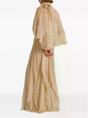 Alberta Ferretti Ruffled Silk Gown
