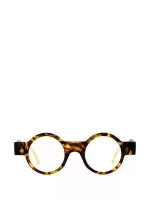 KUBORAUM Tortoiseshell-effect Round-frame Glasses - Brown