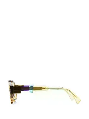 KUBORAUM Tortoiseshell-effect Round-frame Glasses