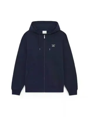 Drole De Monsieur Logo-print Zip-up Hoodie - Blue