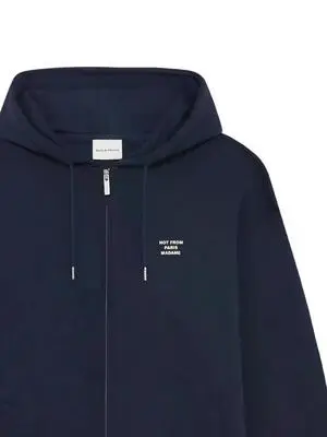 Drole De Monsieur Logo-print Zip-up Hoodie - Blue