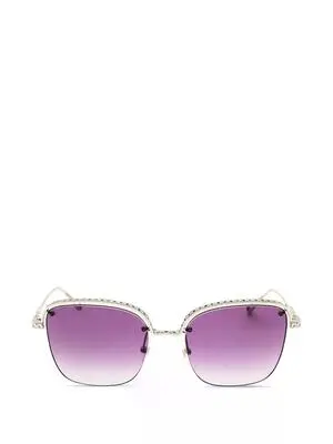 Chopard Square Frame Sunglasses With Logo Detail - Silver
