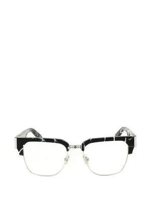 Philipp Plein Rectangle Half Rim Eyeglasses - Black