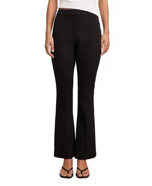 EVER NEW Melanie Pintuck Flared Leg Pants - Black