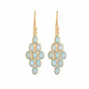 OPIUM JEWELS Gold Plated Vermeil Blue Night Star Jali Drops With Apatite - Gold/blue