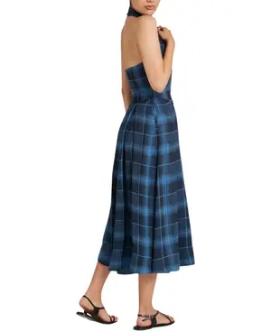 TEMPERLEY LONDON Plath Checked Halterneck Midi Dress