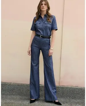 CALLAS MILANO High Rise Flared Leg Jeans
