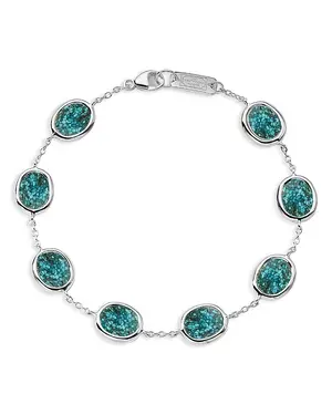 Ippolita Sterling Polished Rock Candy Turquoise Mini Oval Slice Chain Bracelet - Silver