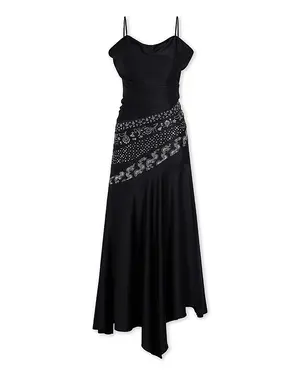 Rabanne Embellished Asymmetric Dress - Black