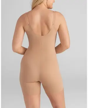HONEYLOVE Open Bust Mid-thigh Bodysuit - Sand
